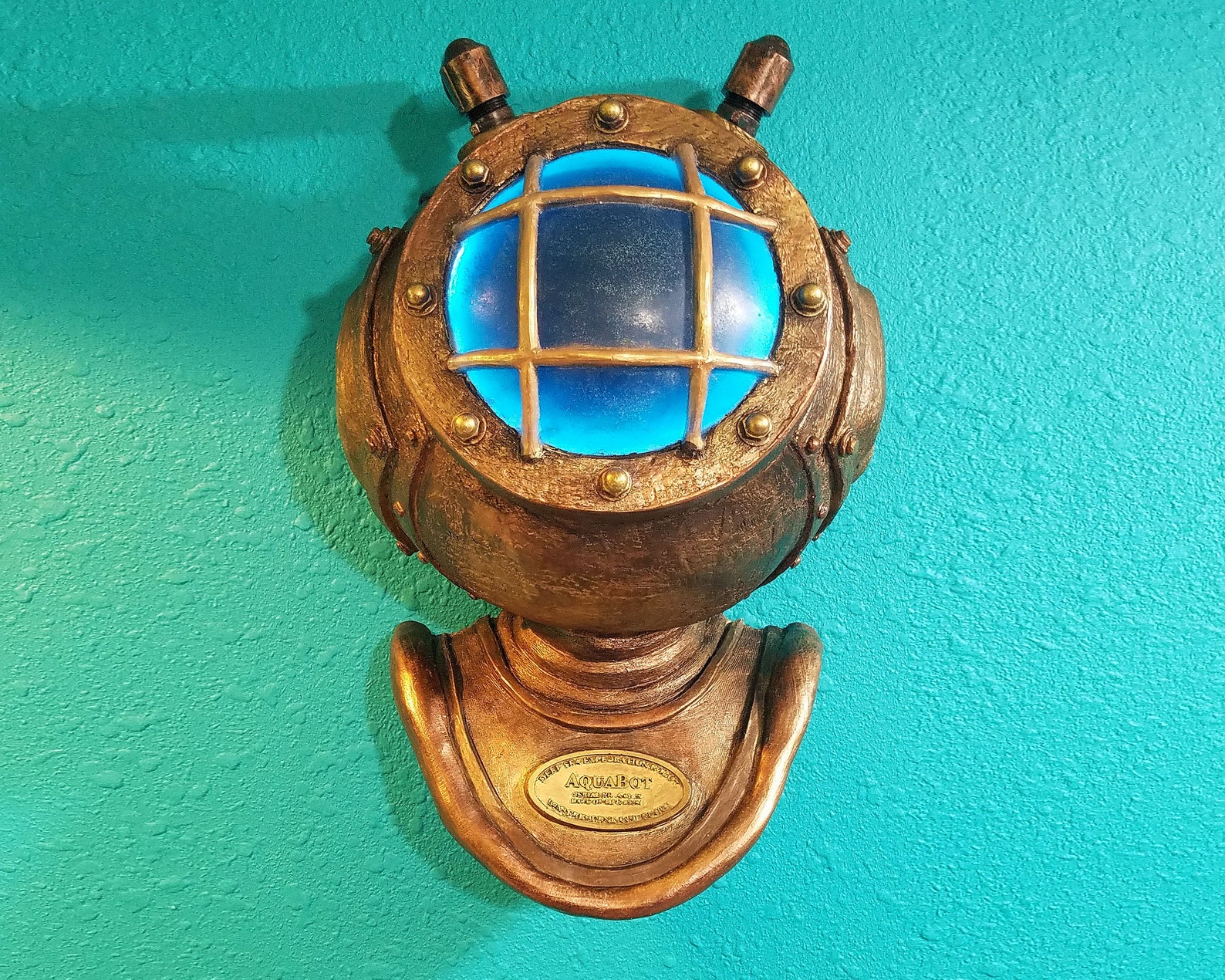 Steampunk Diving Helmet Aquabot Sculpture Diving Bell Robot | Etsy