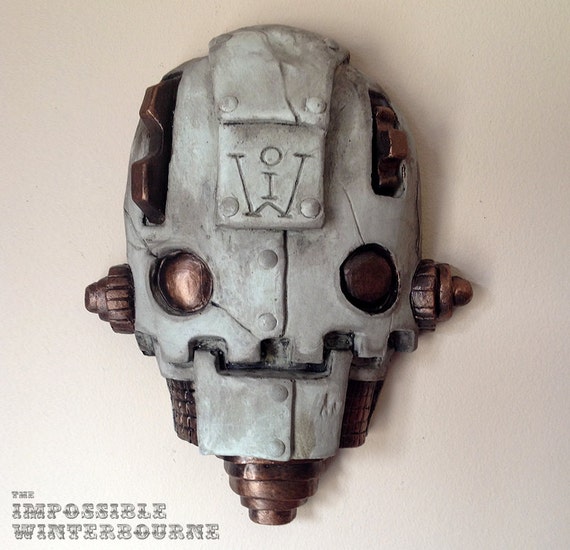 Steampunk Robot Sculpture With Stone Finish and Bronze Details - Etsy