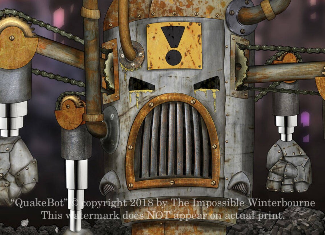 Demolition Robot Limited Edition Art Print With Destructive | Etsy