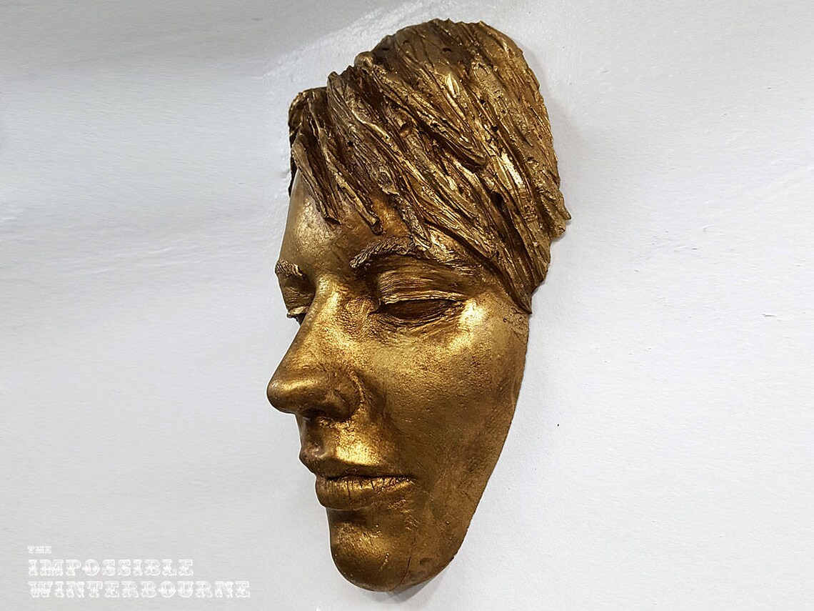 Antique Gold Female Face Sculpture: Hydrostone Wall Art - Etsy