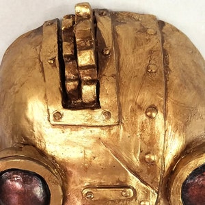 Steambot Sculpture - Tarnished Gold Robot, Steampunk Artwork, Steampunk ...