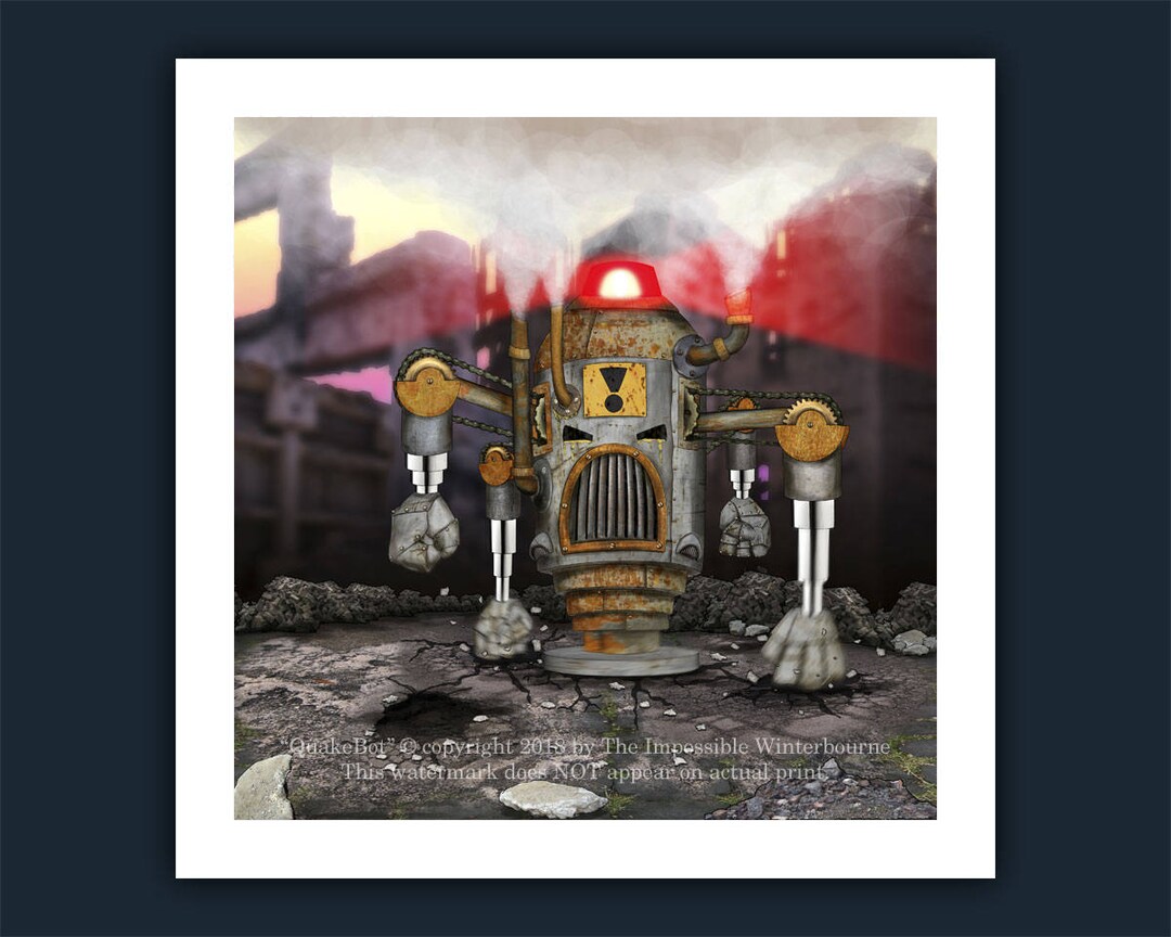 Demolition Robot Limited Edition Art Print With Destructive Quakebot ...