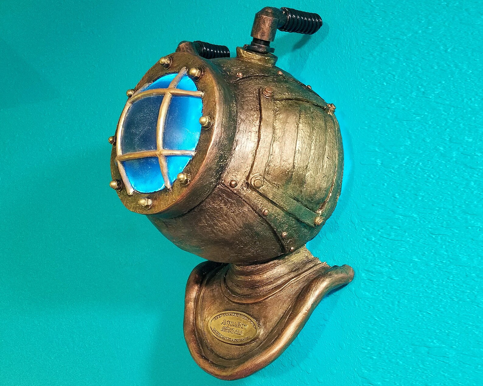 Steampunk Diving Helmet Aquabot Sculpture Diving Bell Robot | Etsy