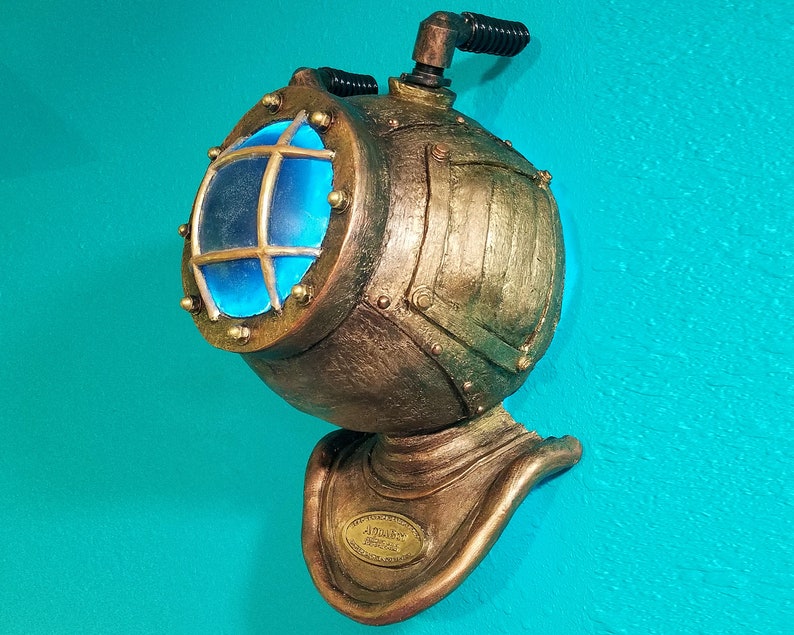 Steampunk Diving Helmet Aquabot Sculpture Diving Bell Robot | Etsy