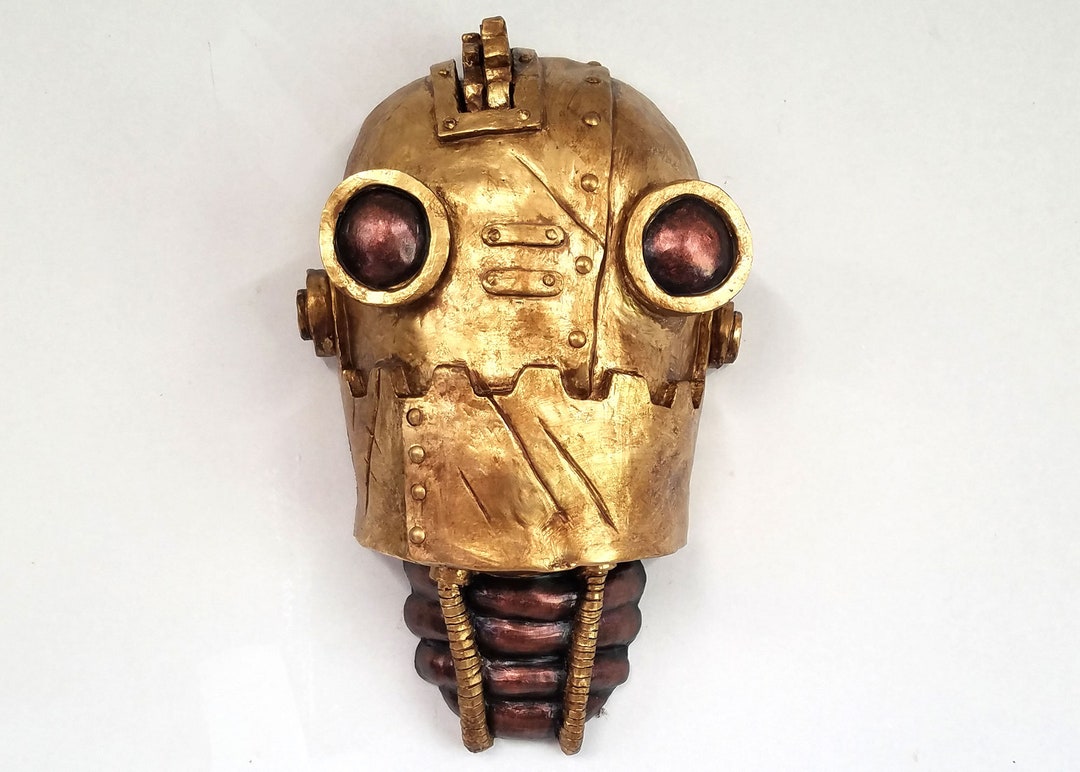 Steambot Sculpture - Tarnished Gold Robot, Steampunk Artwork, Steampunk ...