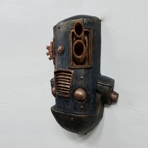 Dieselpunk Robot Sculpture • Boilerbot • Sky Iron With Copper Pipes ...