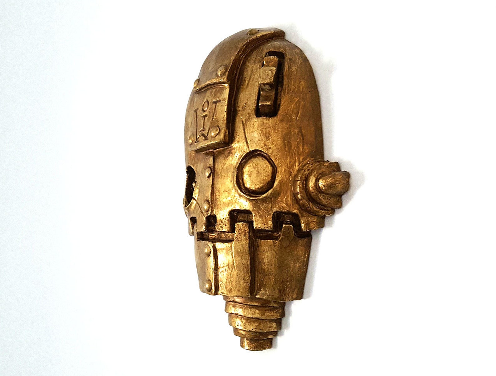 Limited Edition Steampunk Robot Sculpture, Golden Robot, Skullbot - Etsy