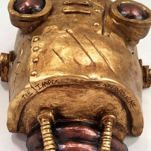 Steambot Sculpture - Tarnished Gold Robot, Steampunk Artwork, Steampunk ...