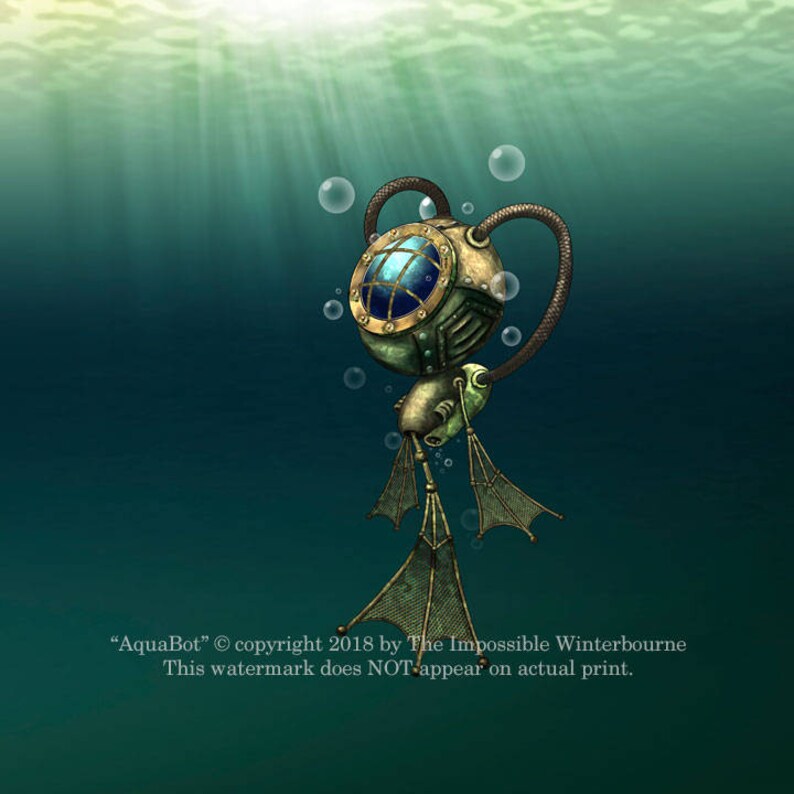 Deep Sea Robot Art Aquabot From the Popular Children's - Etsy