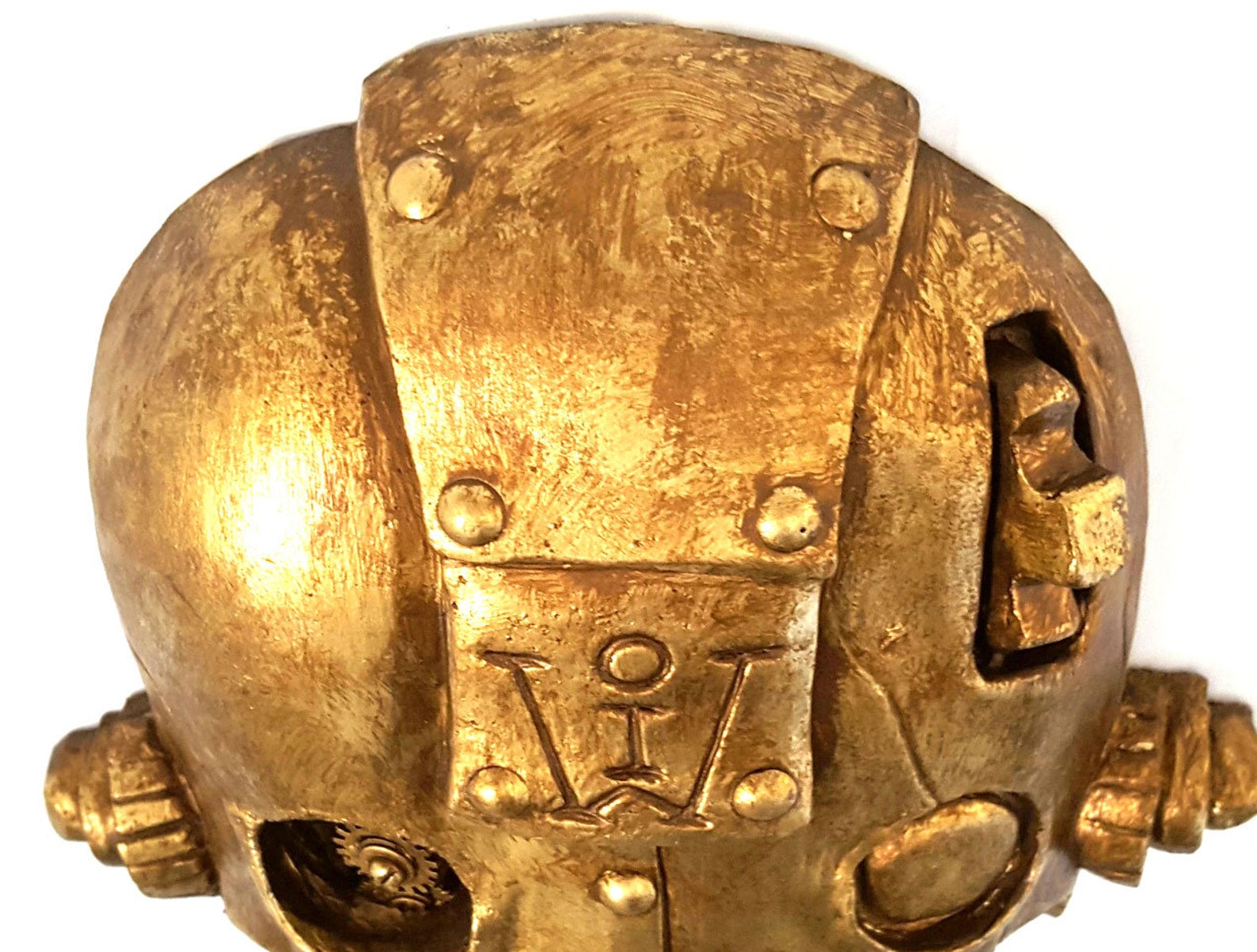 Limited Edition Steampunk Robot Sculpture, Golden Robot, Skullbot - Etsy