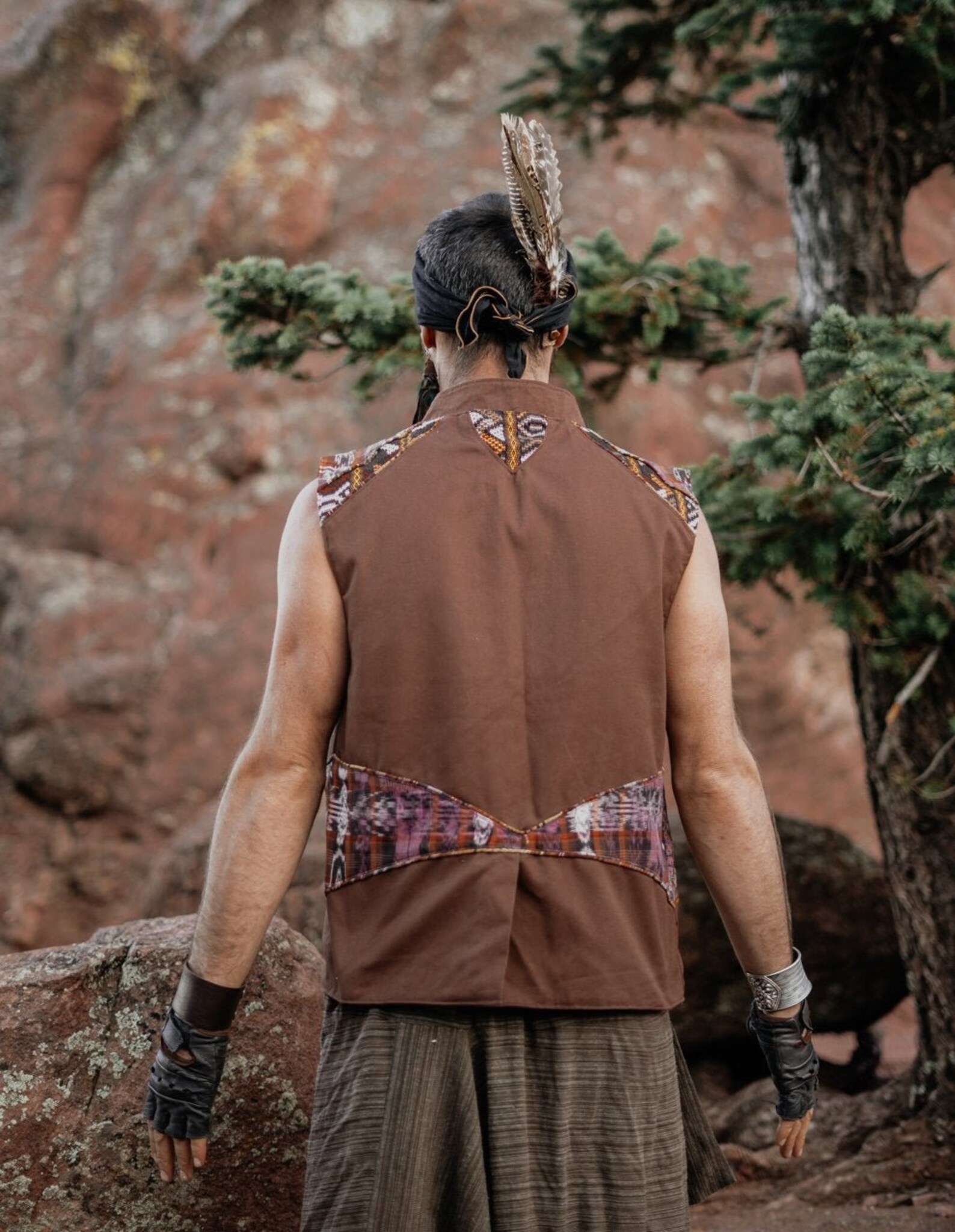TRIBAL VEST - Light Brown, Man Vest, Burningman Vest, Festival Vest ...