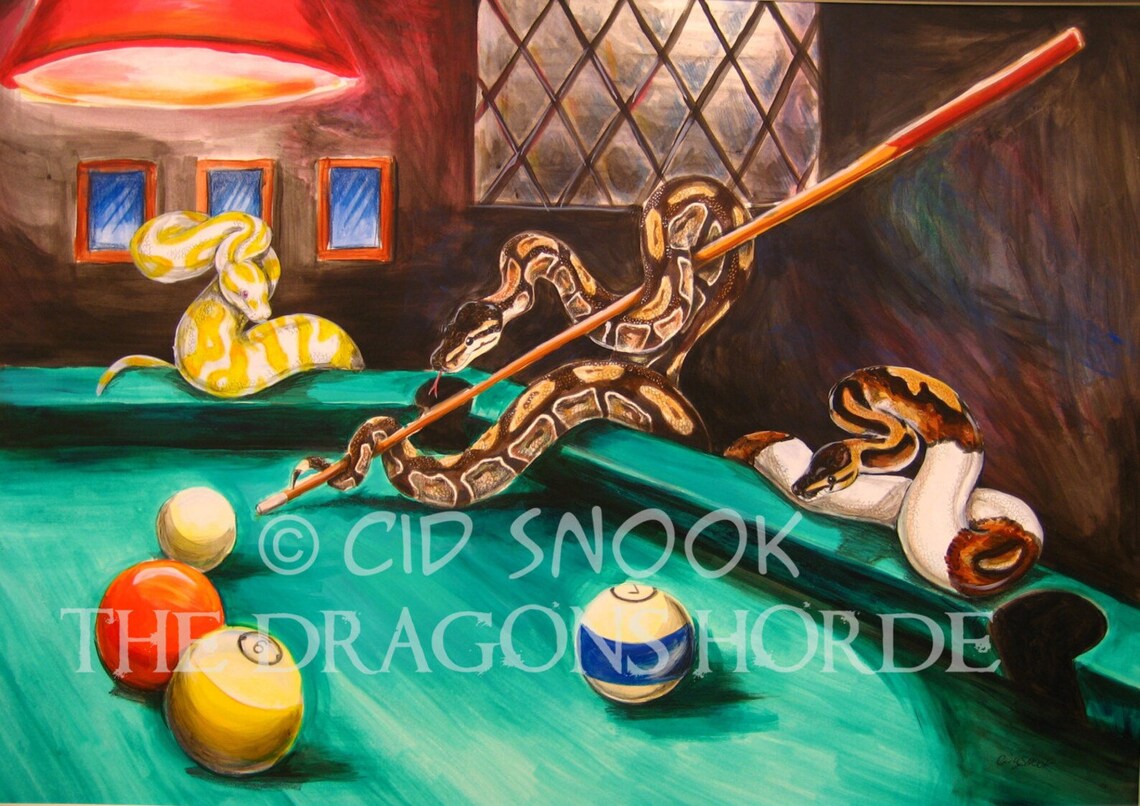 Digital Download Art Billiard Ball Pythons Illustration Ball Python Art ...