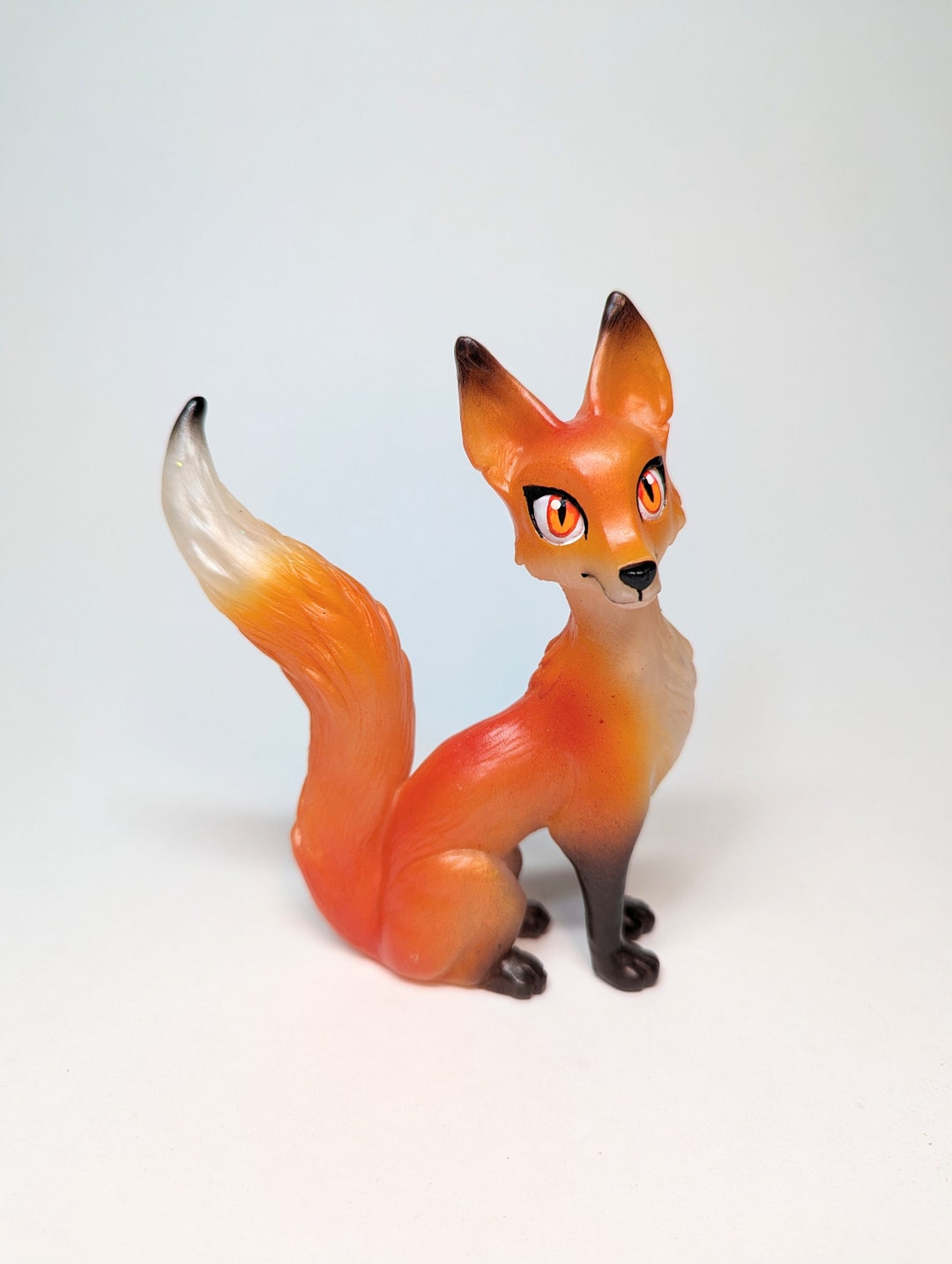 Orange Kitsune Fox Figurine Statue Handmade Art Japanese Fox - Etsy