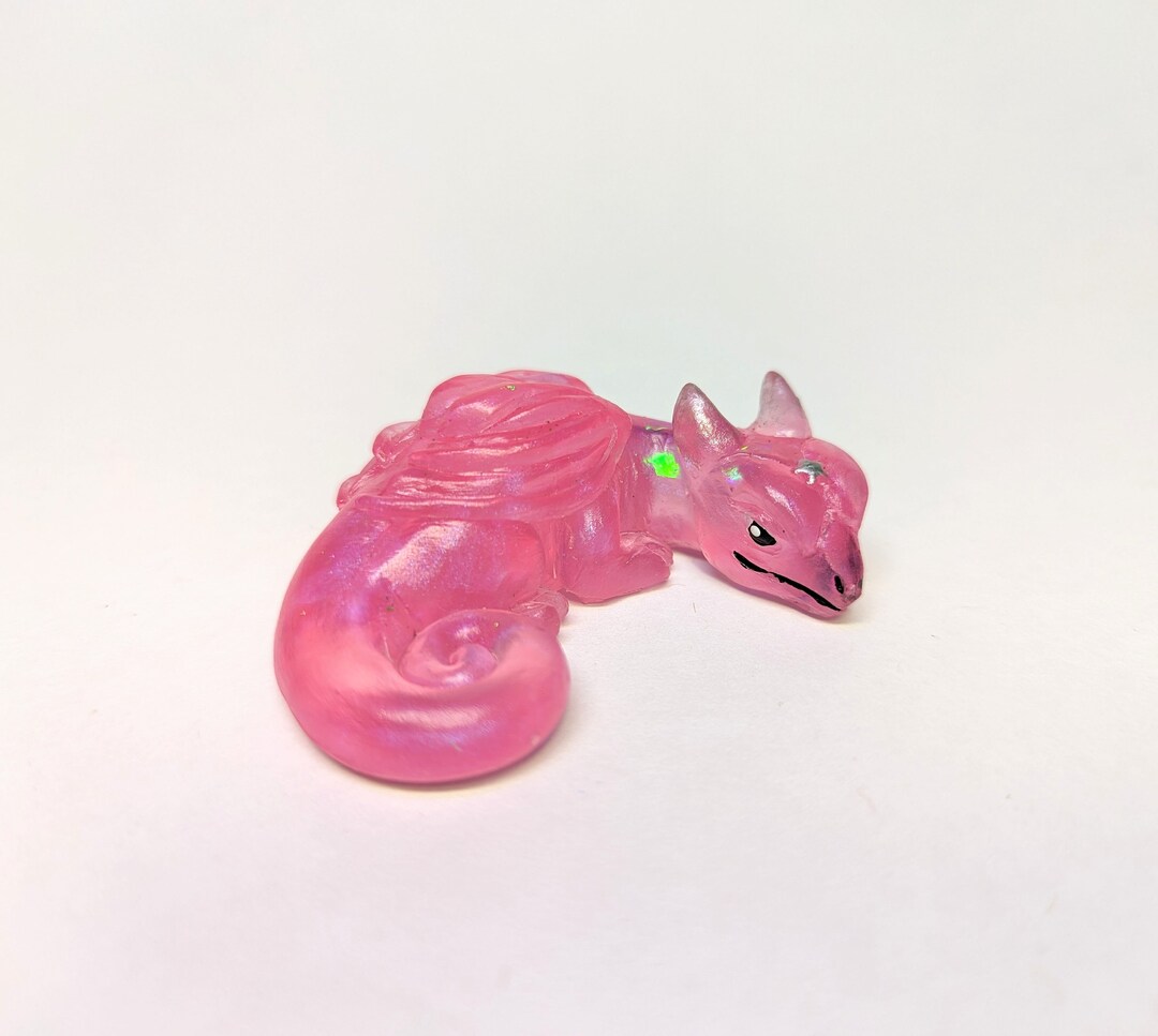 Pink Crystal Sleepy Peepy Dragon Art Toy Handmade - Etsy