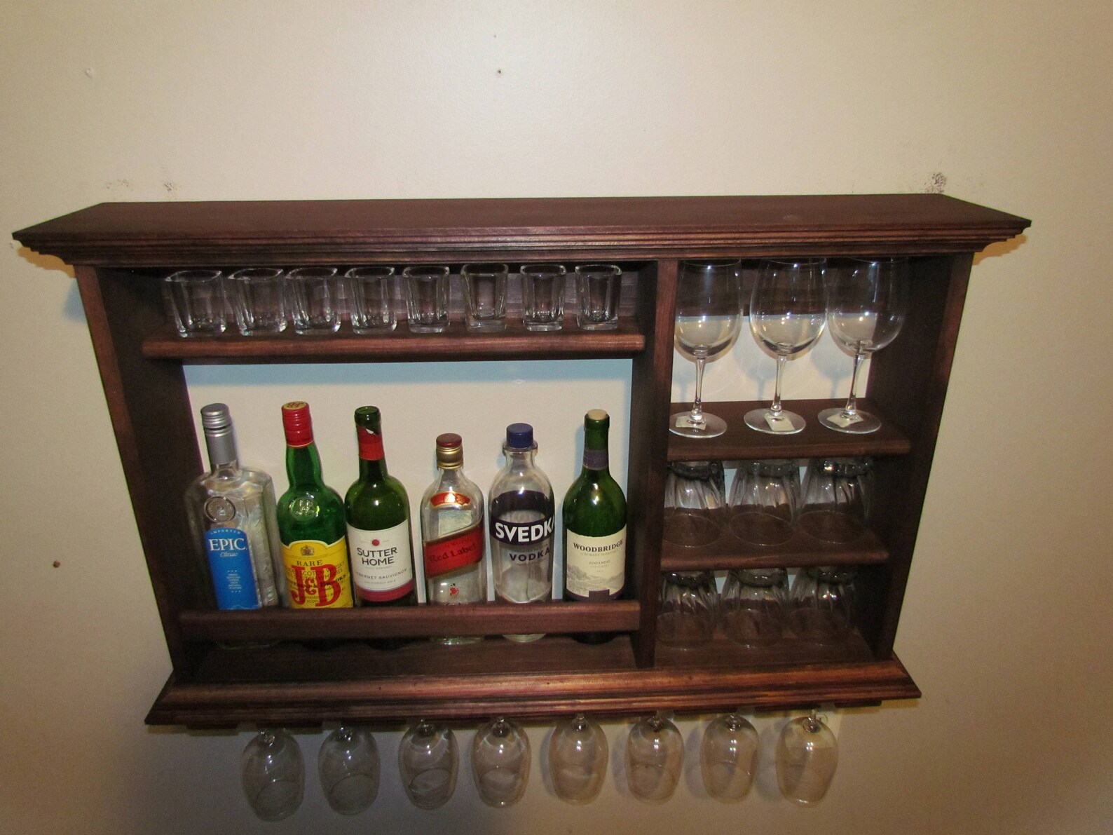 Mini Bar Red Mahogany Stain Wine Rack 3'x2' Liquor - Etsy