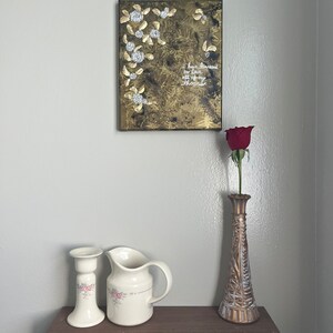 Rose & Thorn Original Artwork Painting on Canvas Gold Home Decor Unique ...