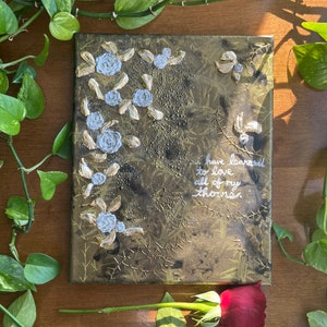 Rose & Thorn Original Artwork Painting on Canvas Gold Home Decor Unique ...