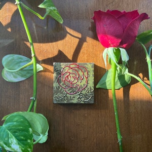 Mini Rose & Thorn Original Artwork Floral Canvas Painting Home Decor ...