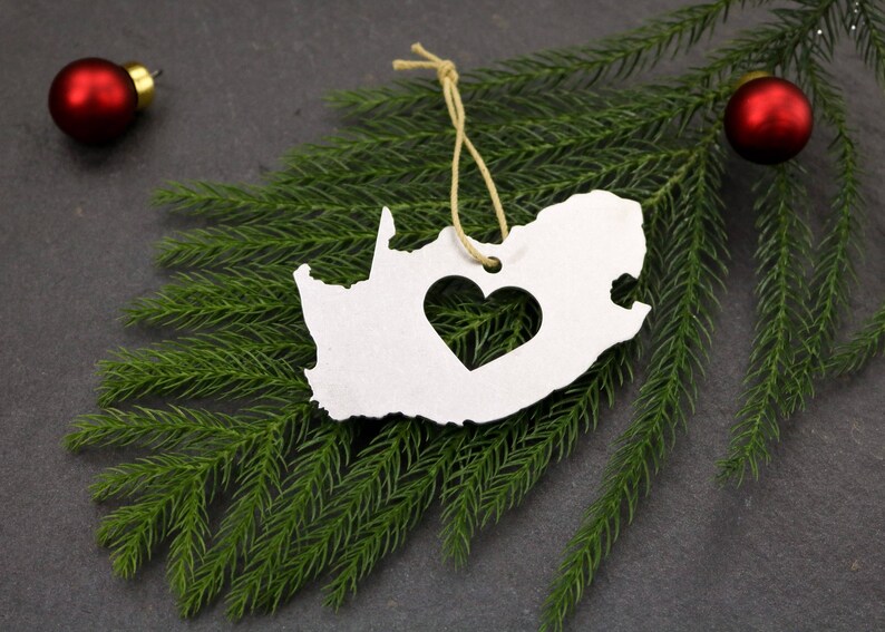 Personalized South Africa Map Silver Christmas Ornament / - Etsy