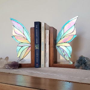Stained Glass Fairy Wing Bookends - Etsy