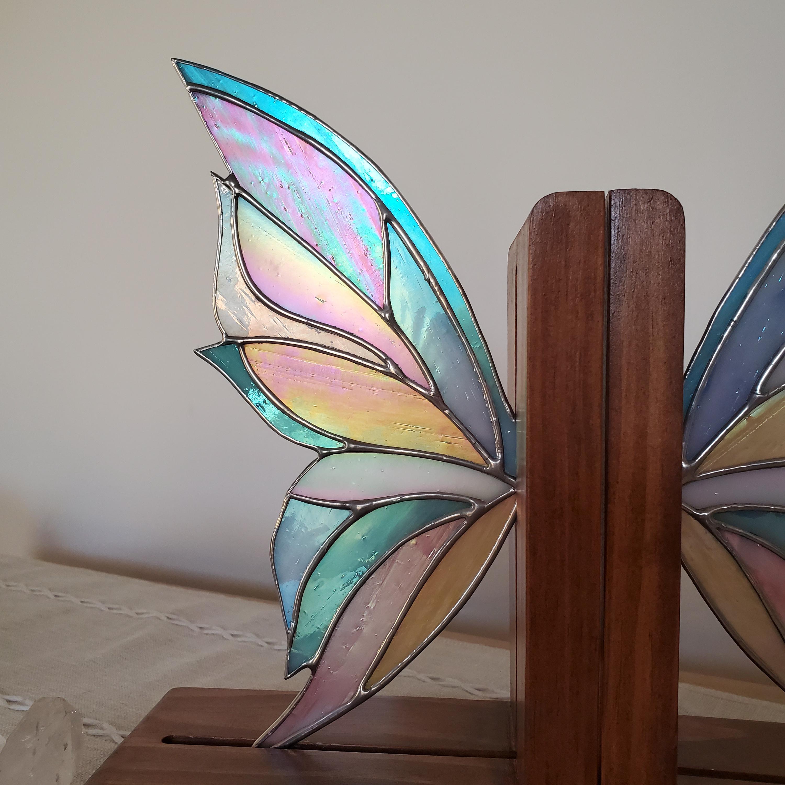 Stained Glass Fairy Wing Bookends - Etsy