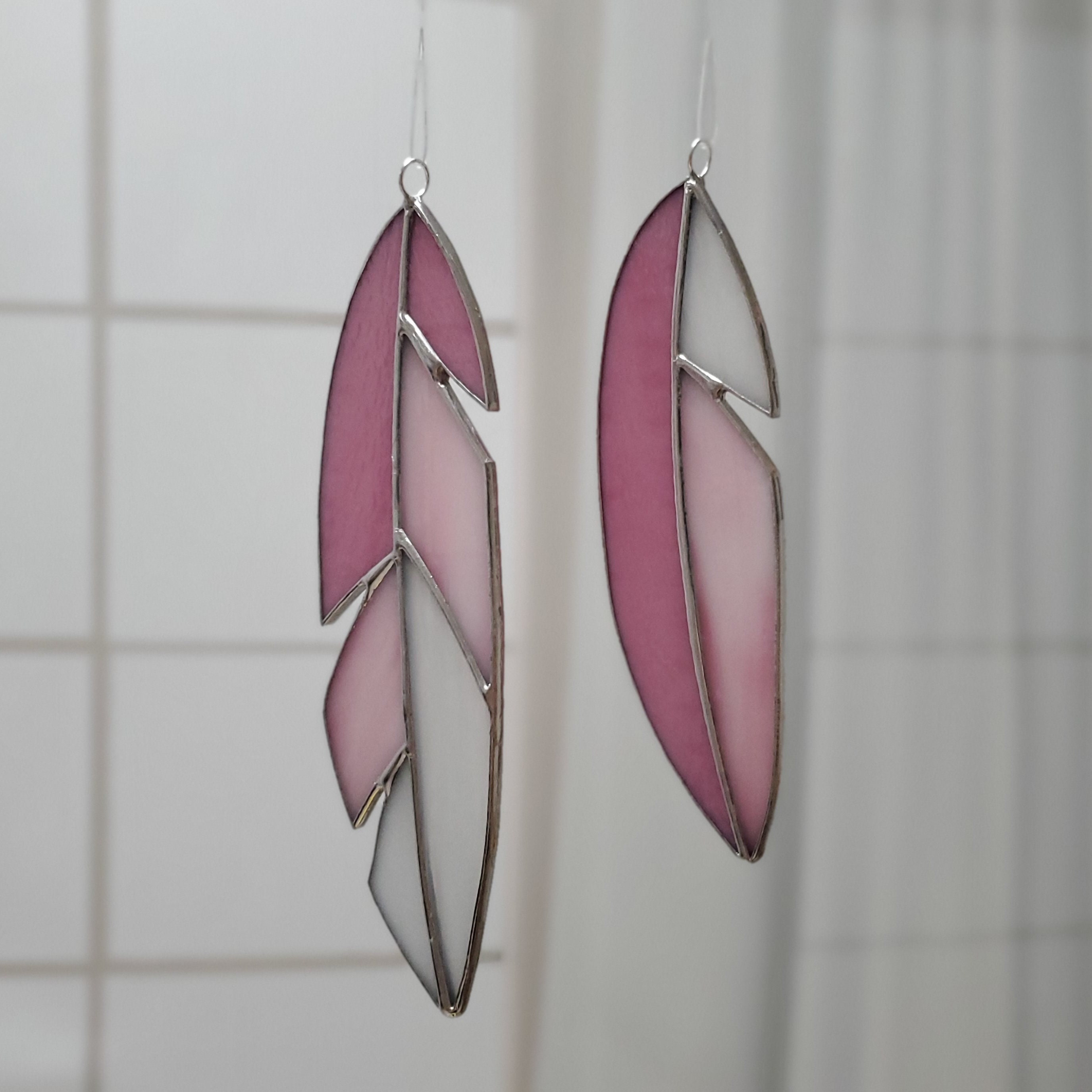 Stained Glass Feather Pairs - Etsy