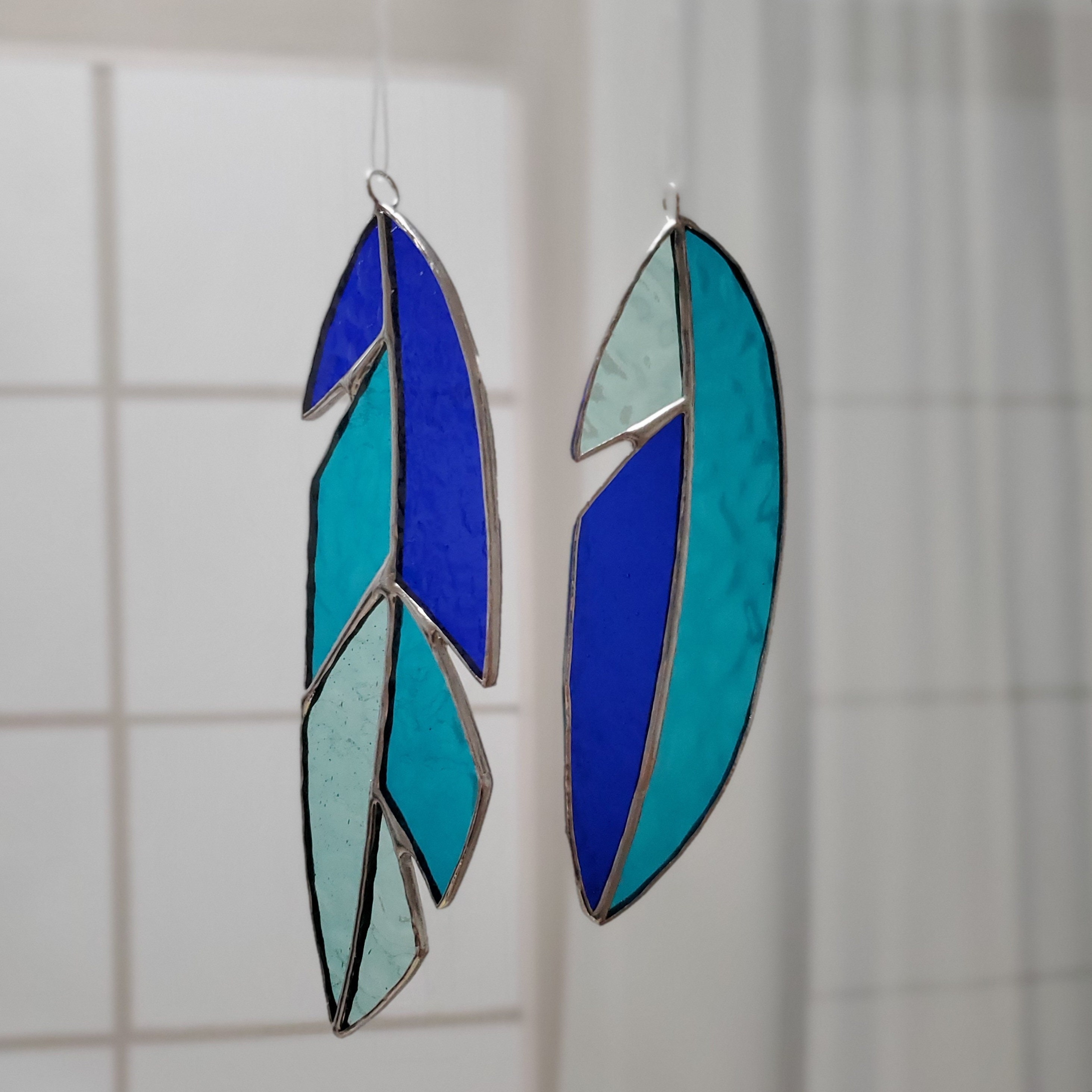 Stained Glass Feather Pairs - Etsy