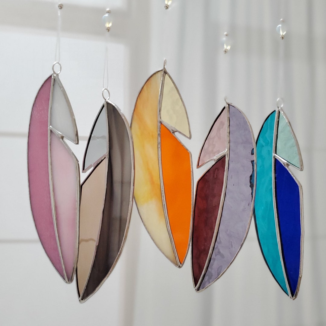 Stained Glass Feathers 6" - Etsy