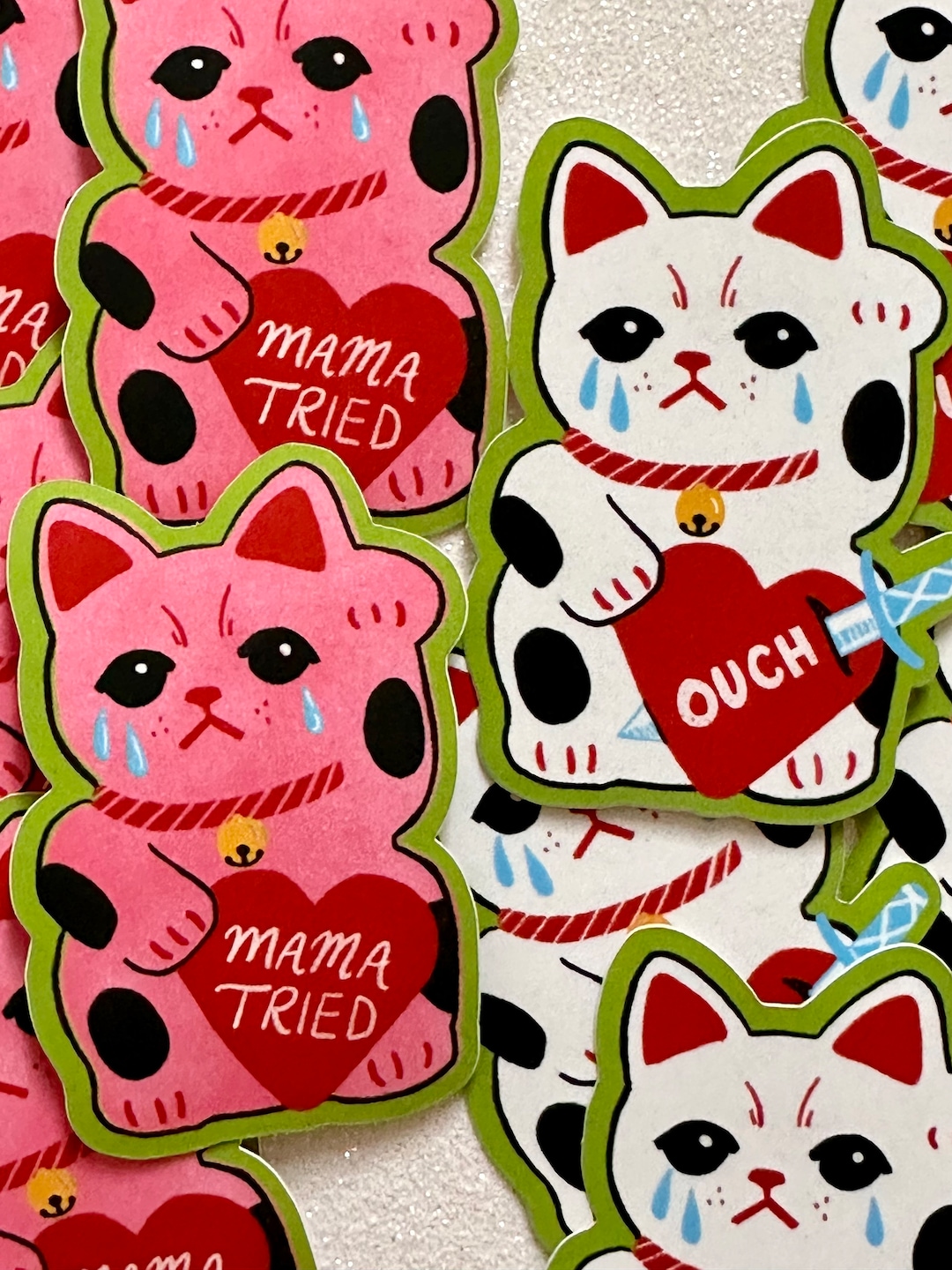 Unlucky Cat Vinyl Sticker - Etsy