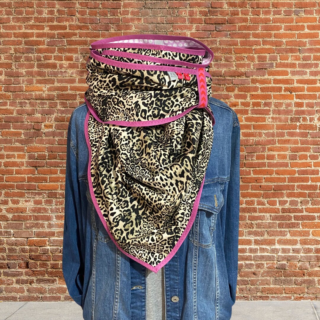 Leo Triangular Scarf, Leo Look Giant Scarf XXL, PINK Cotton Scarf, Wrap ...