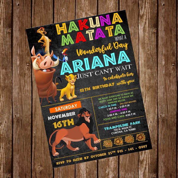 Lion King Invitation - Etsy