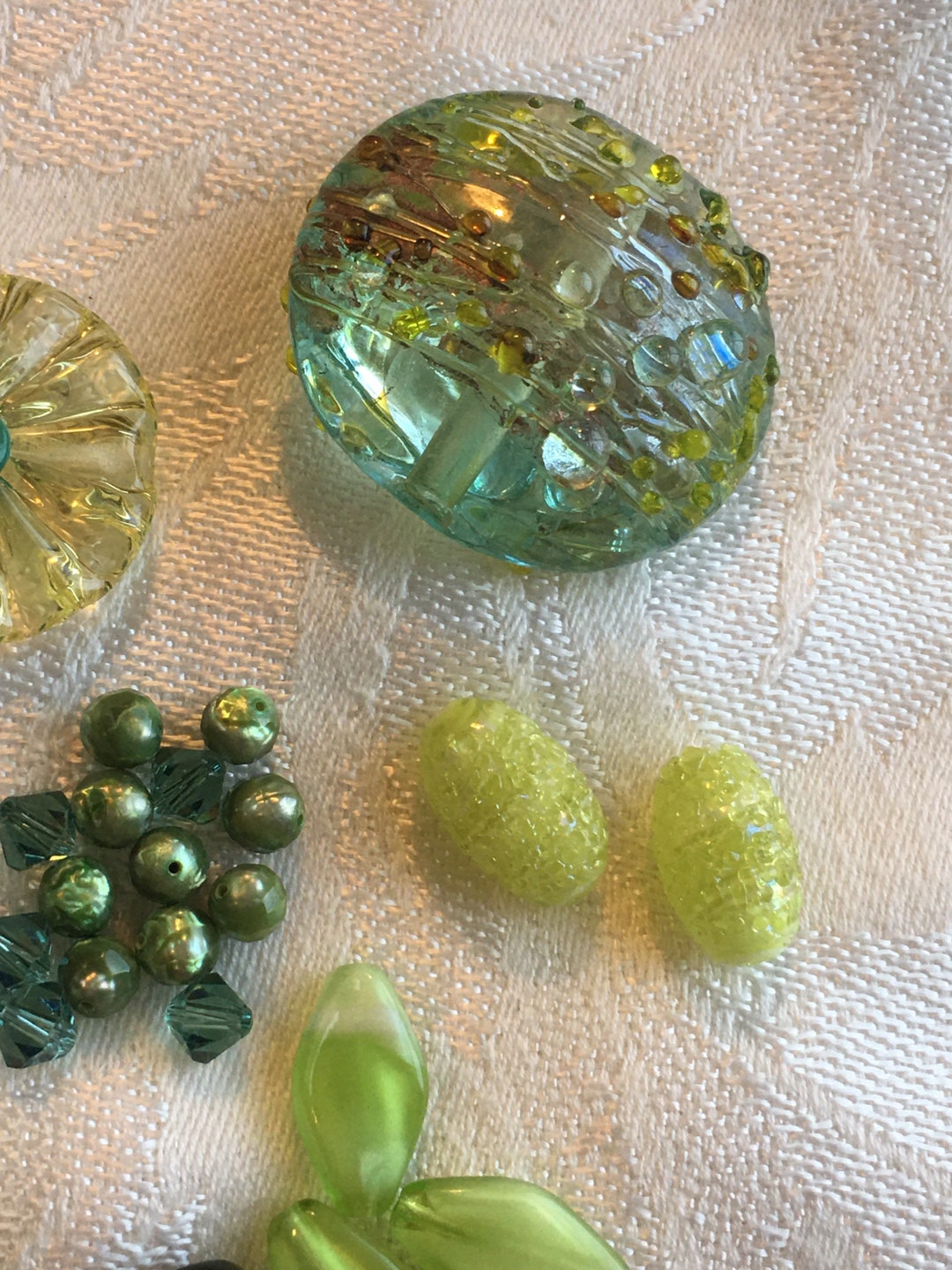 Handmade Green Focal Bead & Accent Beads: DIY Necklace Kit - Etsy