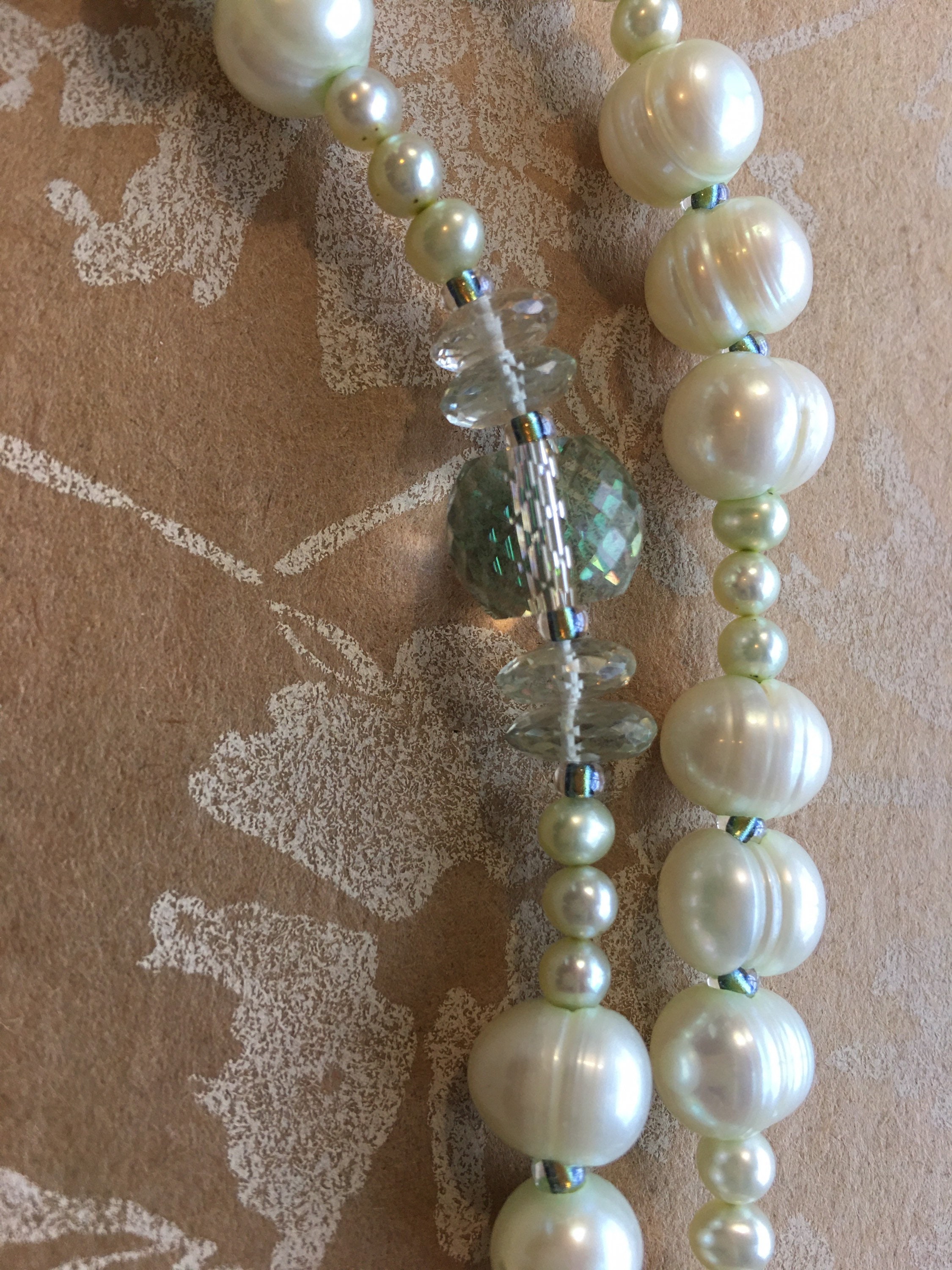 SALE One of a Kind Pale Green Pearl Gem Stone and Lamp - Etsy