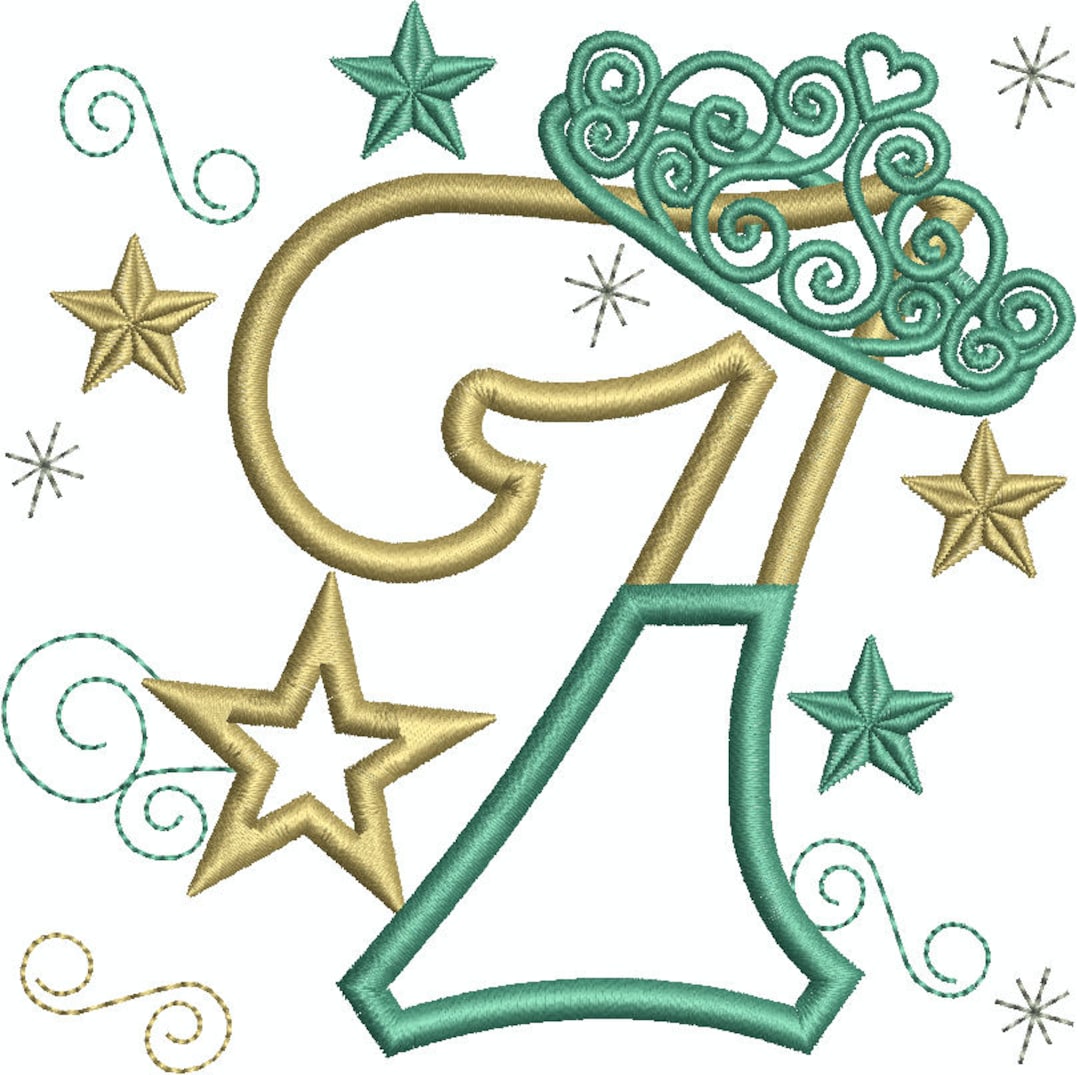 Split Number 7 With Crown and Star 7th Birthday Seventh - Etsy