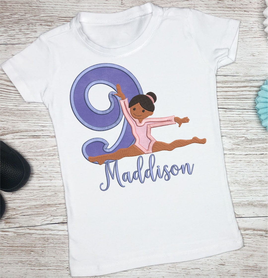 Birthday Gymnastic Girl With Number 9, 9th Birthday, Ninth Birthday ...