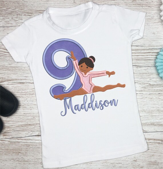 Birthday Gymnastic Girl With Number 9 9th Birthday Ninth | Etsy