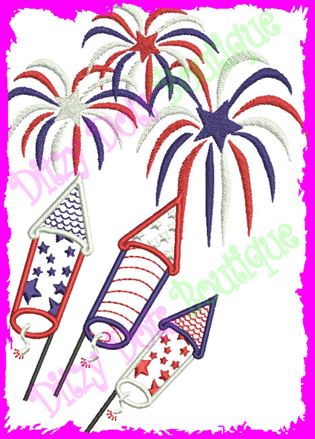 Fireworks Exploding, 4th of July Applique - Etsy
