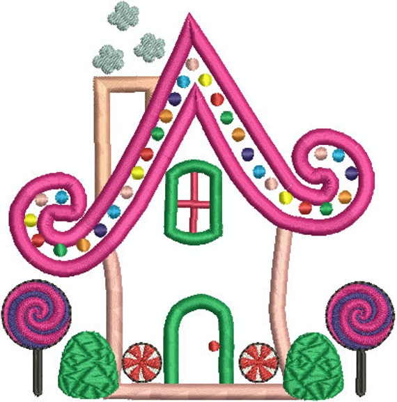 Gingerbread House Candyland House Applique House 2 Gum - Etsy