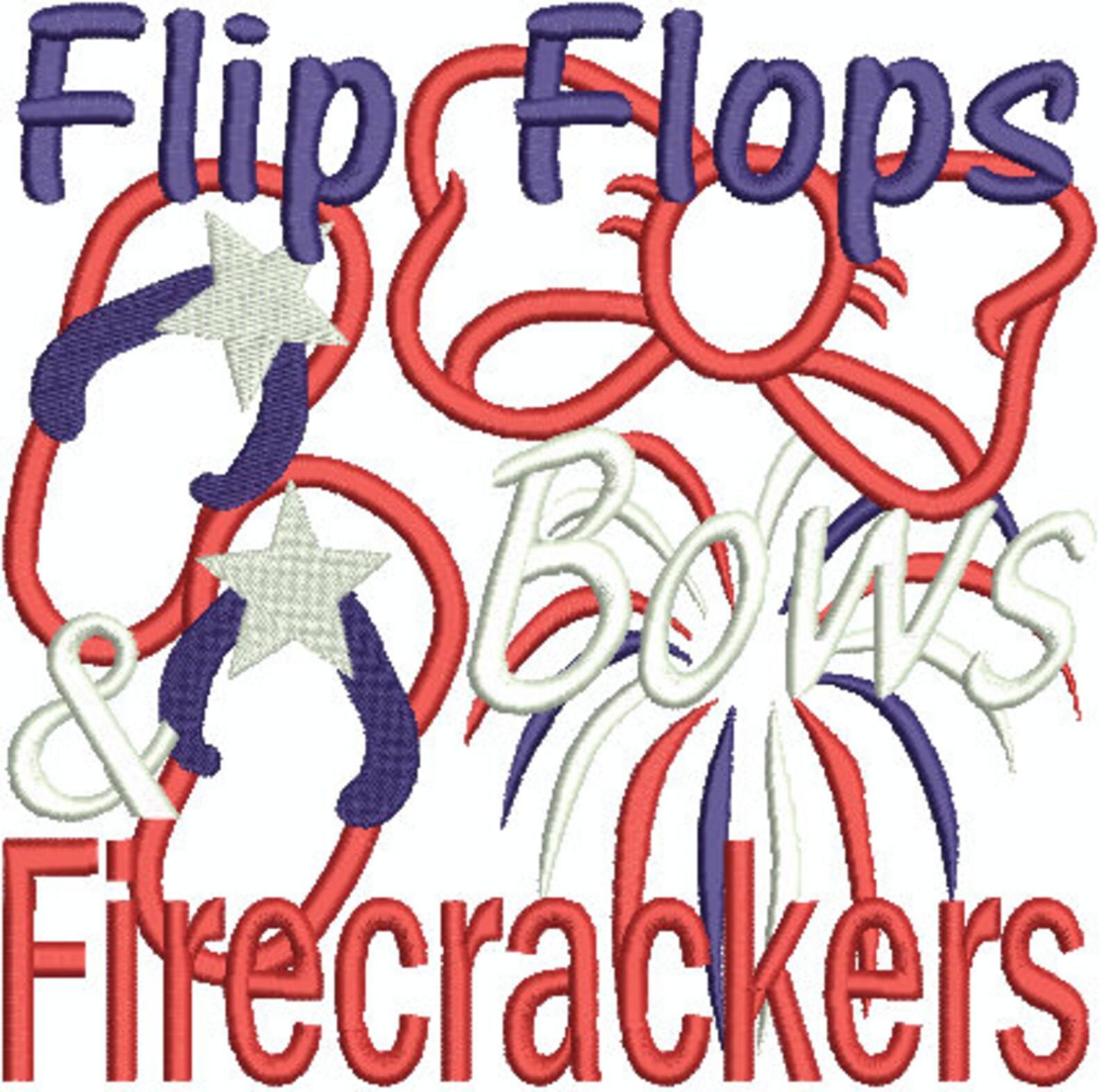Flip Flops Bows & Firecrackers 4th of July Independence Day | Etsy
