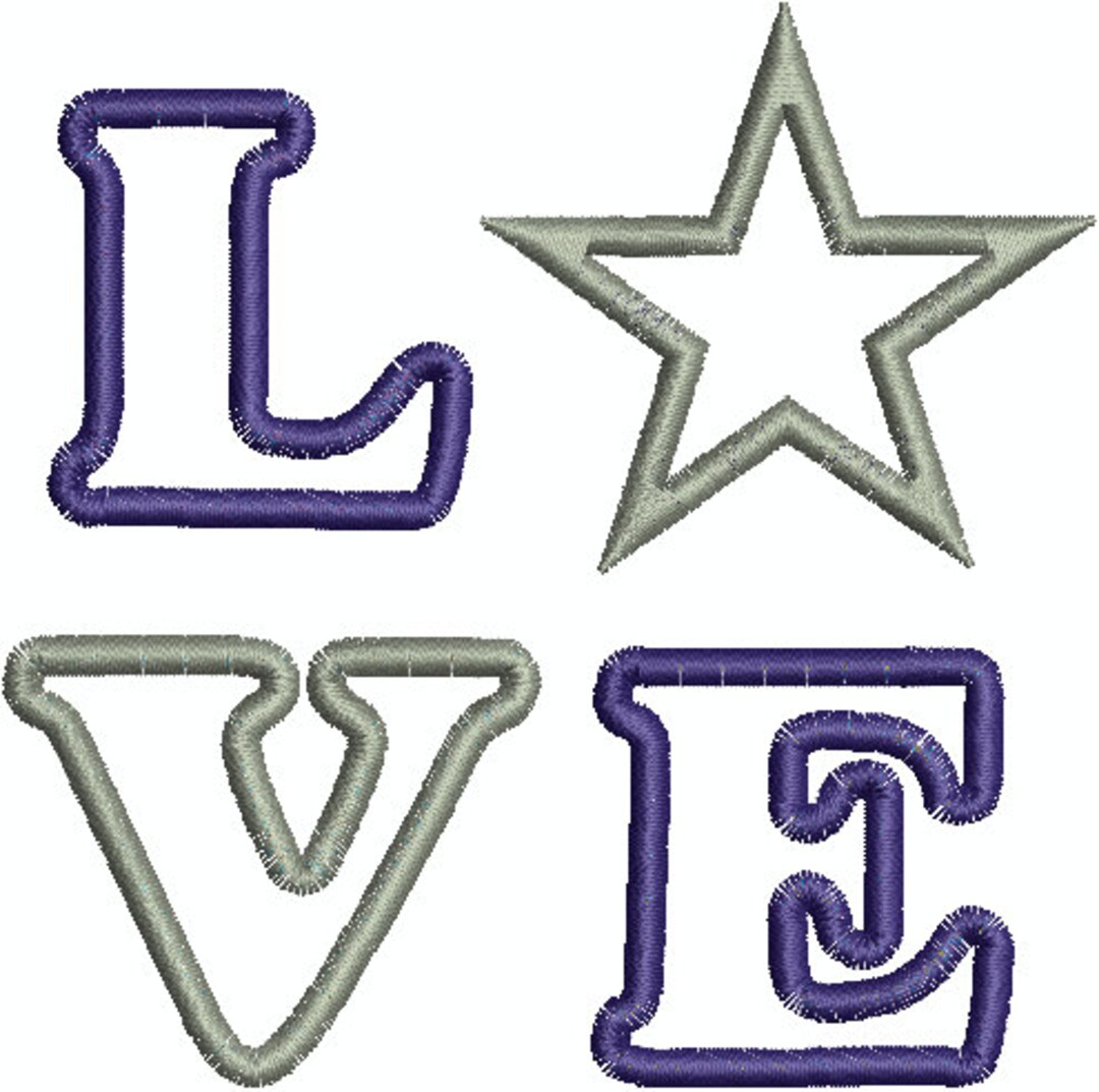 Love Dallas Star, Texas Star Applique 2 Different Designs, Machine ...