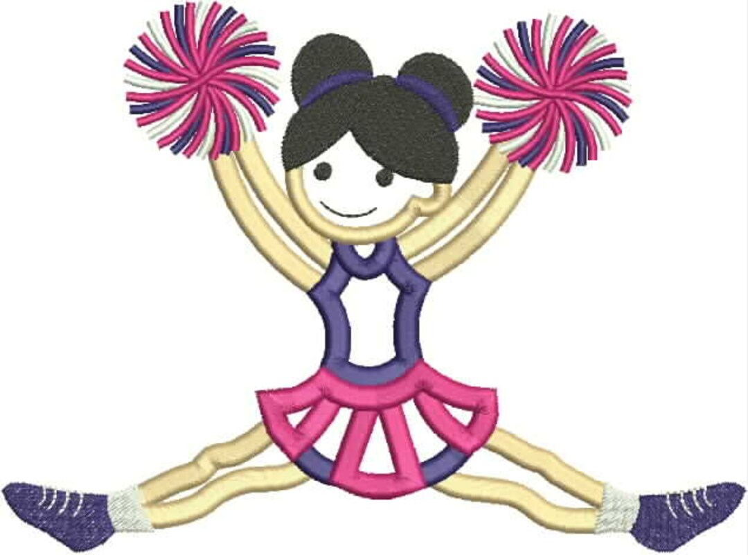 Cheerleader Girl 2, Cheer Girl, Applique Machine Embroidery Design 438 ...
