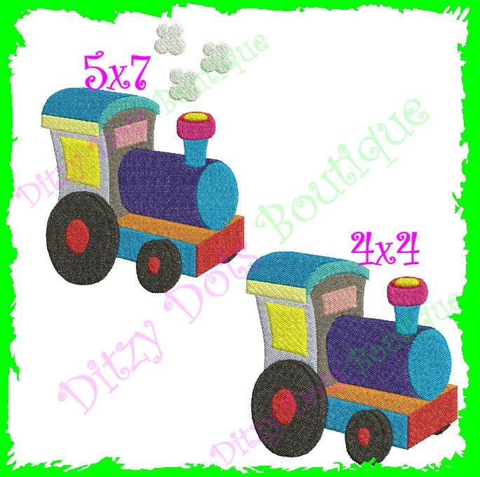Train Design Applique and fill Machine Embroidery Design | Etsy