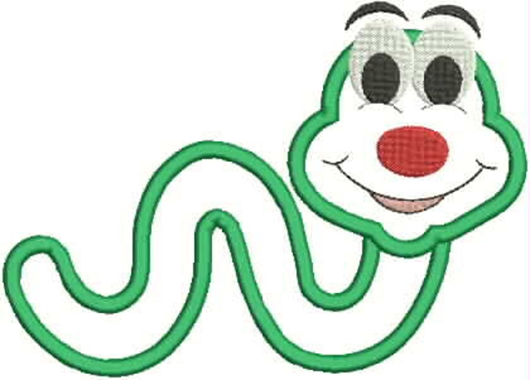 Worm Applique Machine Embroidery Design 461 - Etsy