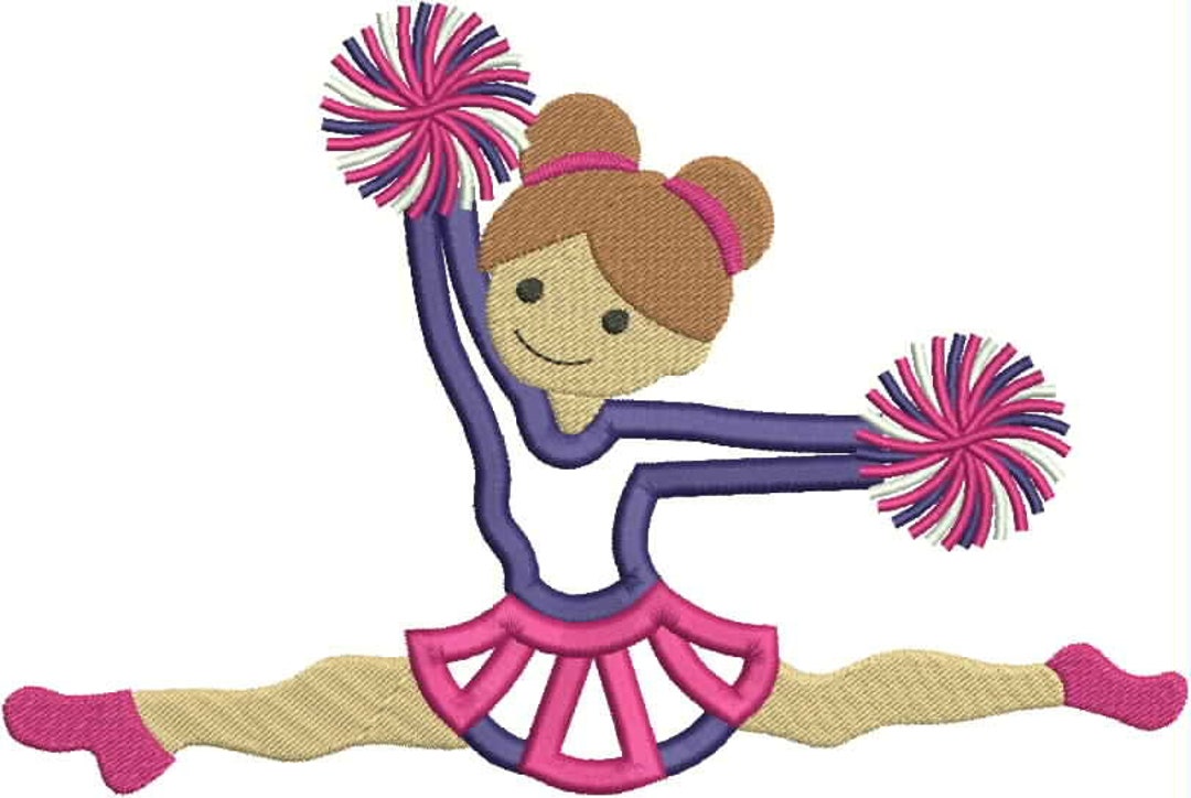 Cheerleader Girl, Cheer Girl, Applique Machine Embroidery Design 437 - Etsy