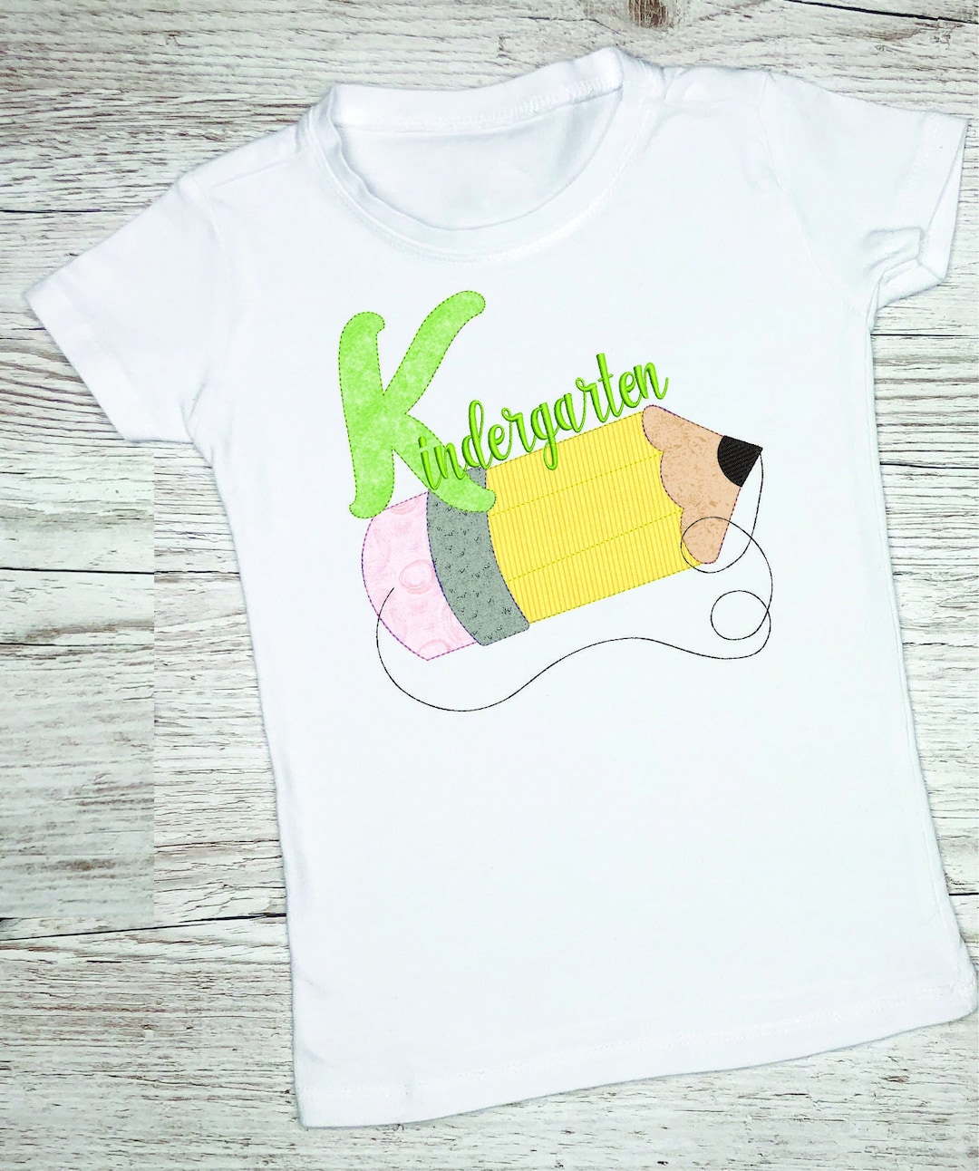 Kindergarten Pencil Embroidery Design, Kindergarten, Rag, Bean Stitch ...