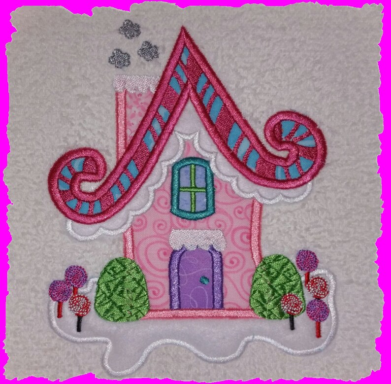Gingerbread House Candyland House Applique House 3 Gum | Etsy