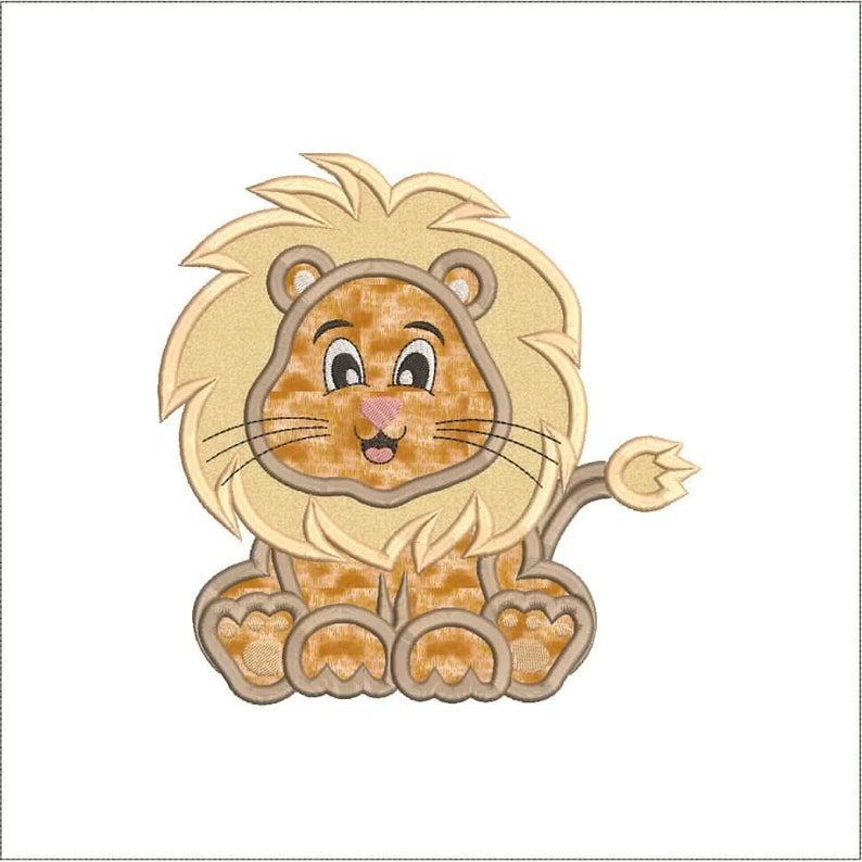 Cute Lion Applique, Lion Applique, Easter Lion, Zoo Animal, Safari Lion ...