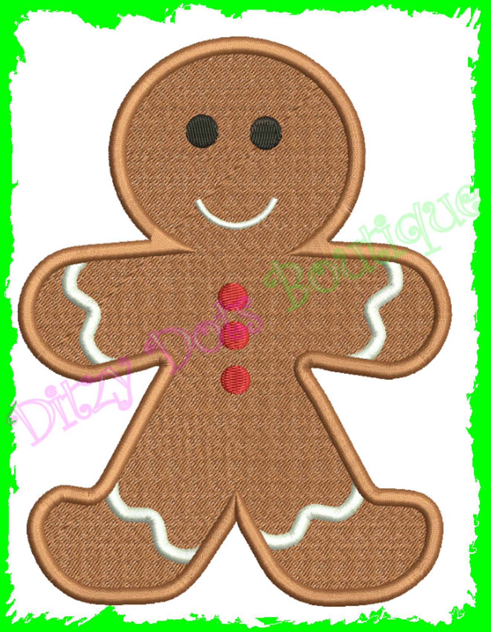 Gingerbread Man Fill and Applique Machine Embroidery - Etsy