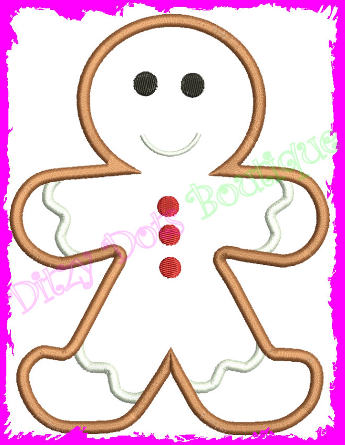 Gingerbread Man Fill and Applique Machine Embroidery - Etsy