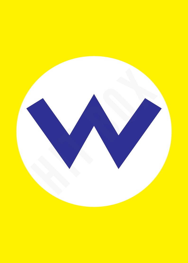 Wario Logo // Nintendo // Retro Video Game // Super Mario Bros | Etsy